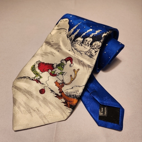 Dr. Seuss | Accessories | Dr Seuss Grinch 0 Silk Tie Festive Christmas ...
